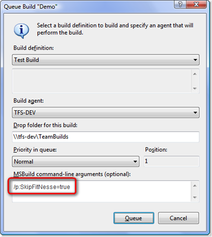 A Developer's Life: How To: Skip Actions When Queuing a Build